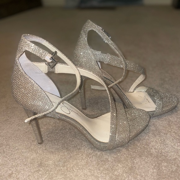 Jessica Simpson | Shoes | Jessica Simpson Gold Sparkly High Heels ...